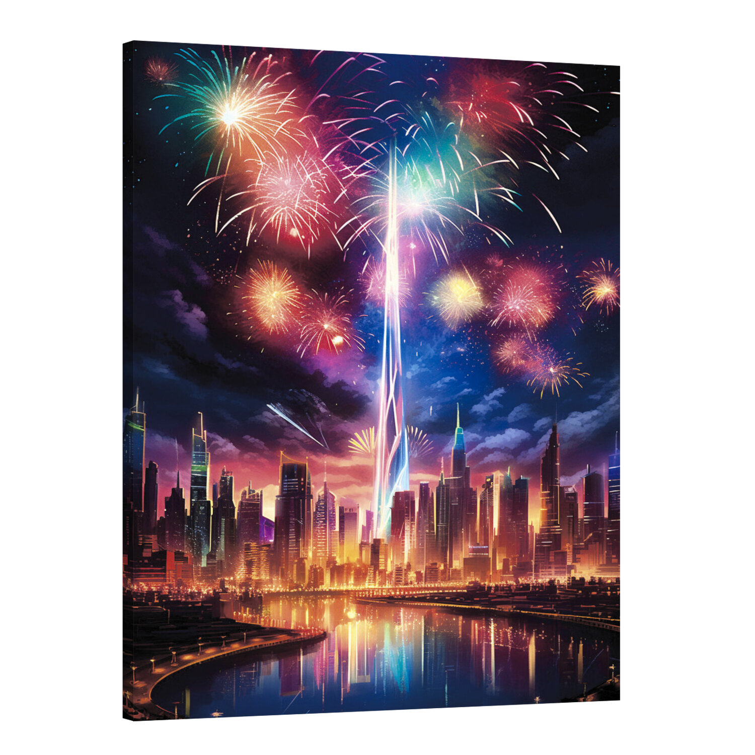 Интерьерная картина 50х70 "2024: Визуальный фейерверк"
