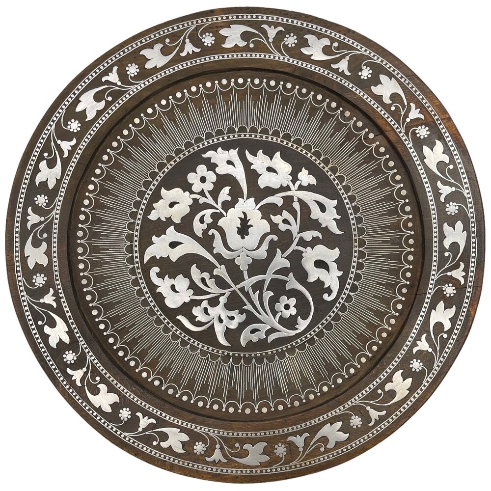 Панно декоративное "Аленький цветочек", 32 см, 1950-1960 гг, авторская работа, дерево, алюминий, СССР