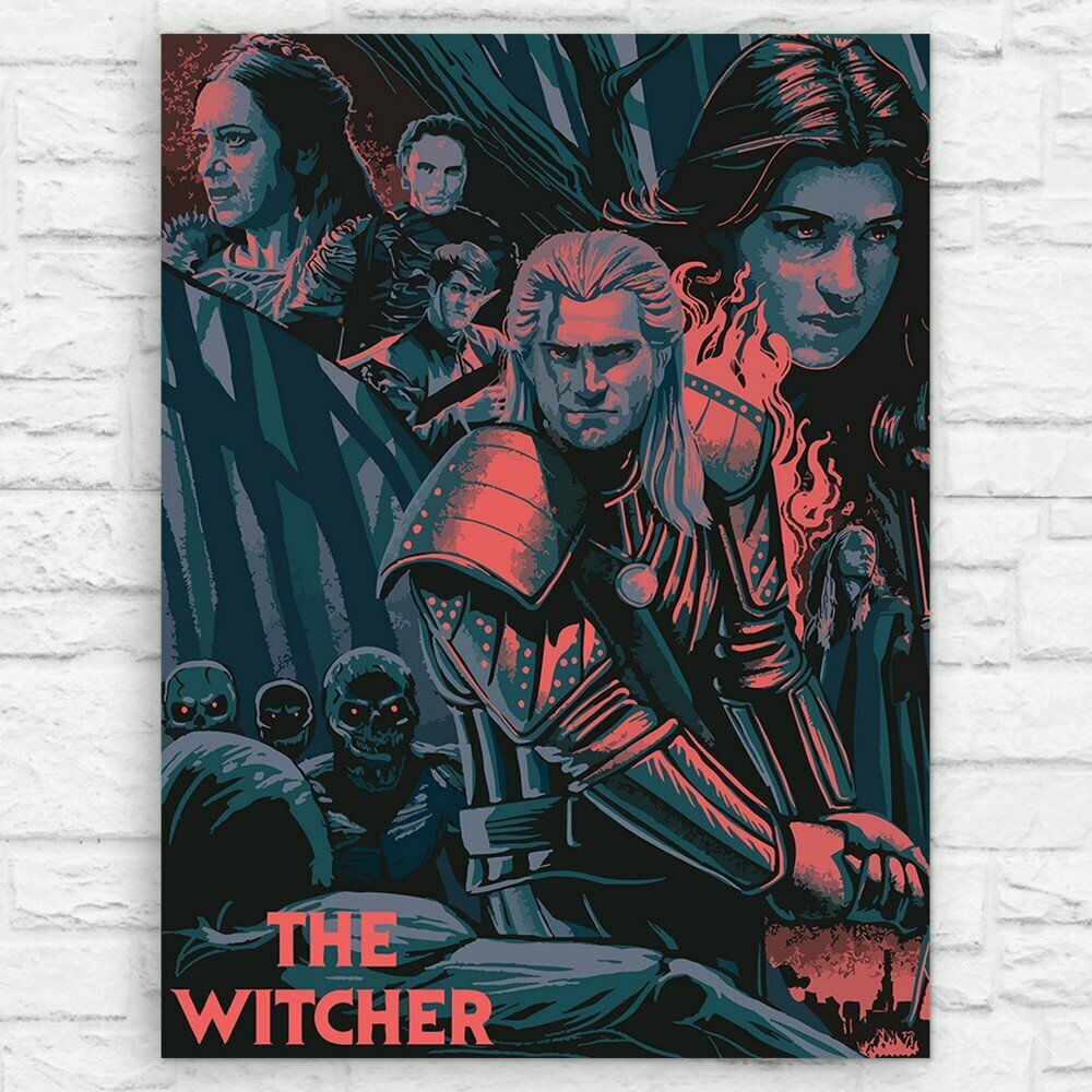 Картина по номерам на холсте сериал Ведьмак (Witcher, Генри Кавилл) - 13664 В 60x80