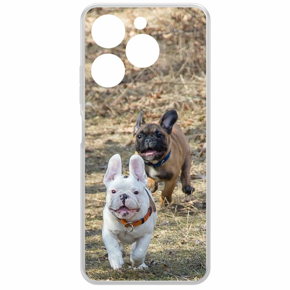 Чехол-накладка Krutoff Clear Case Догонялки для ITEL A70, с рисунком, термопластичный полиуретан (TPU)