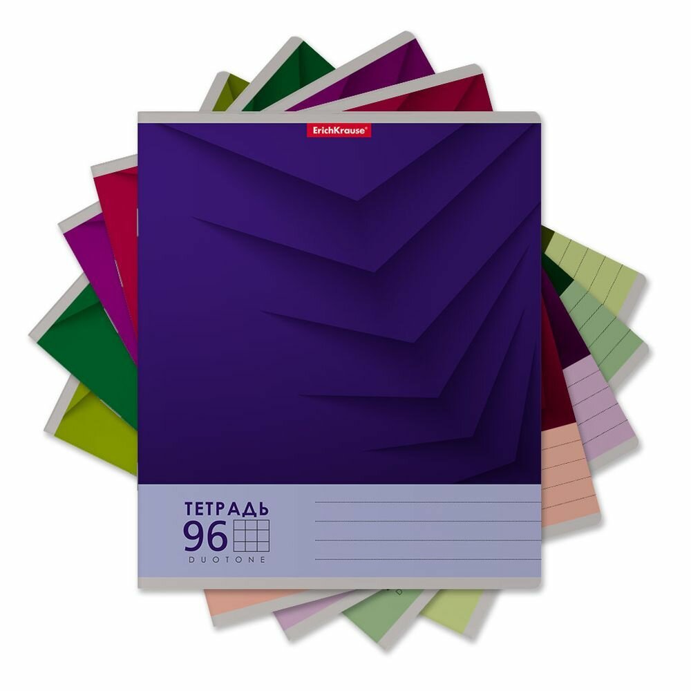 Тетрадь общая ученическая ErichKrause Duotone Next, 96 листов, клетка_MIX-PACK