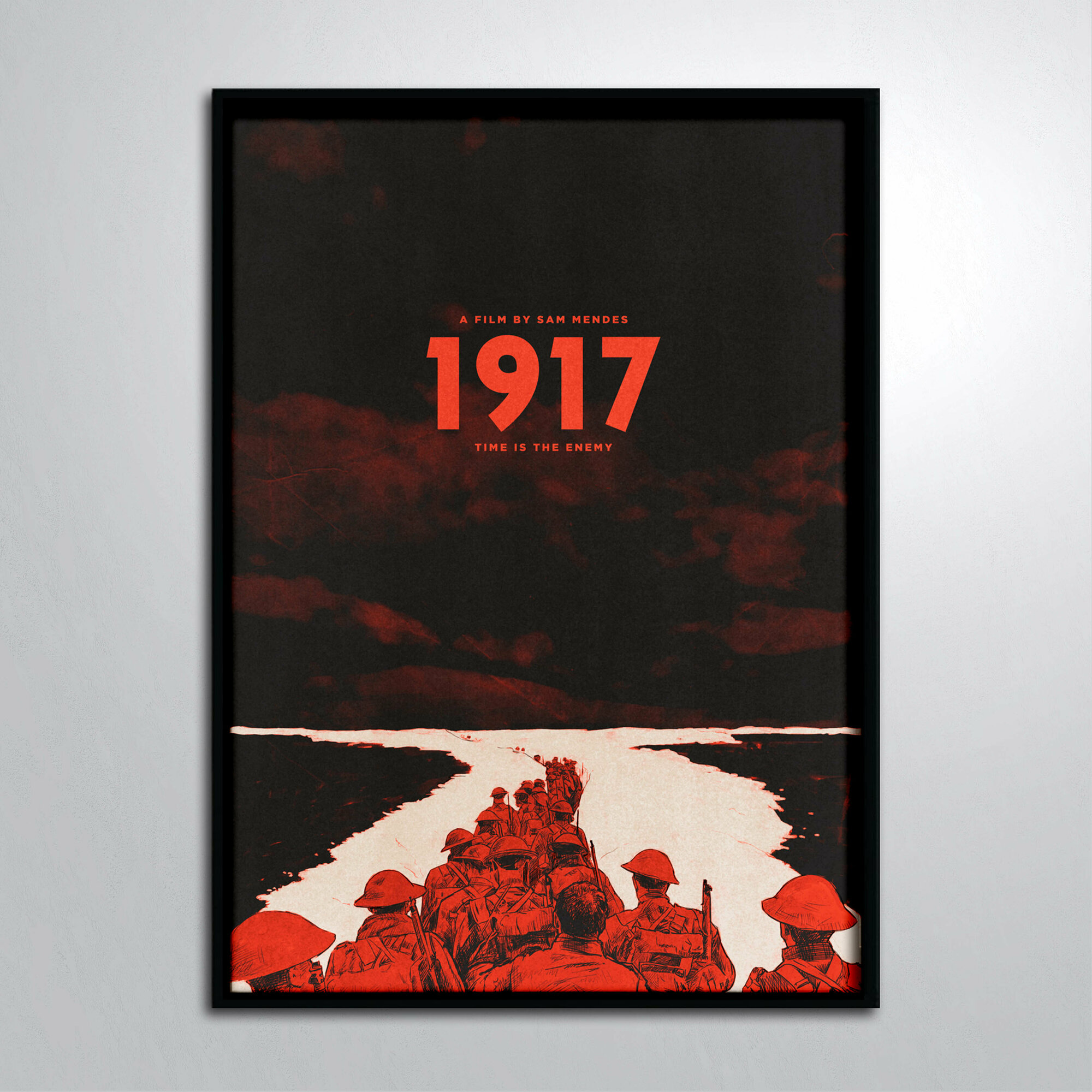 Постер без рамы/1917 Сэм Мендес «Время — наш главный враг» Арт Красый