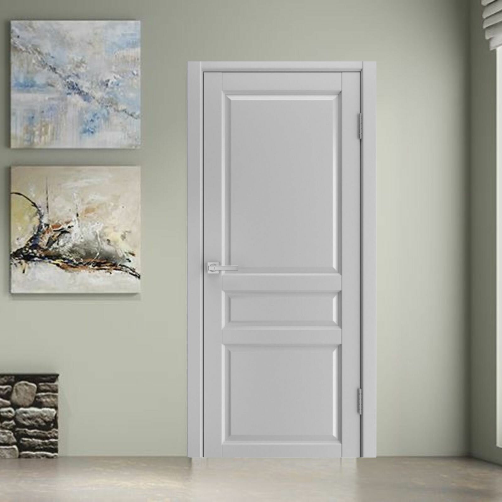 Дверь межкомнатная Gold (эмалит светло-серый) Paputin's Doors 800 х 2000 мм