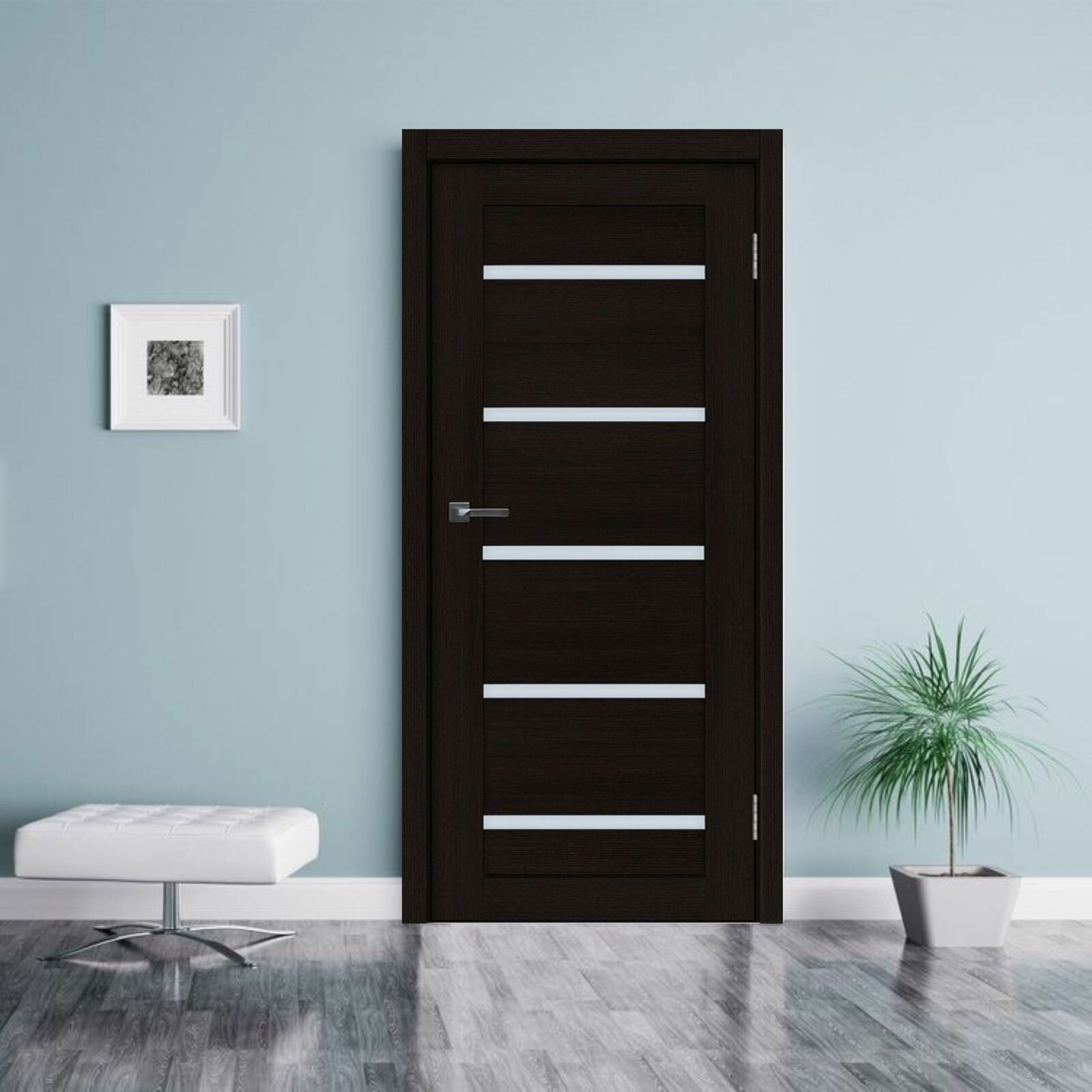 Дверь межкомнатная Йота Венге Paputin's Doors 900 х 2000 мм Остекленная