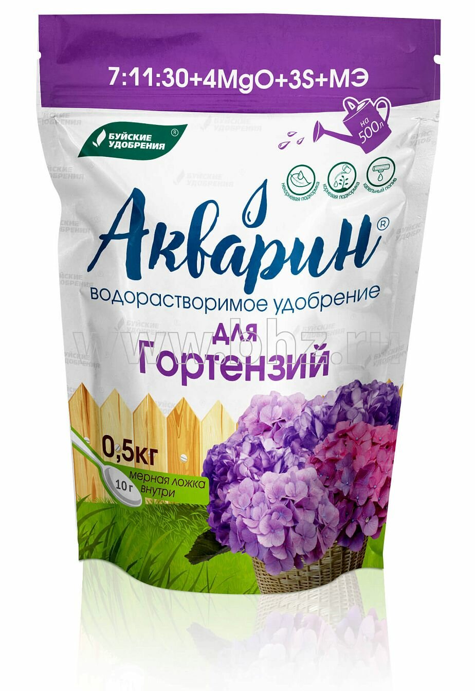 Удобрение Акварин для Гортензий, 0,5 кг Буйские удобрения