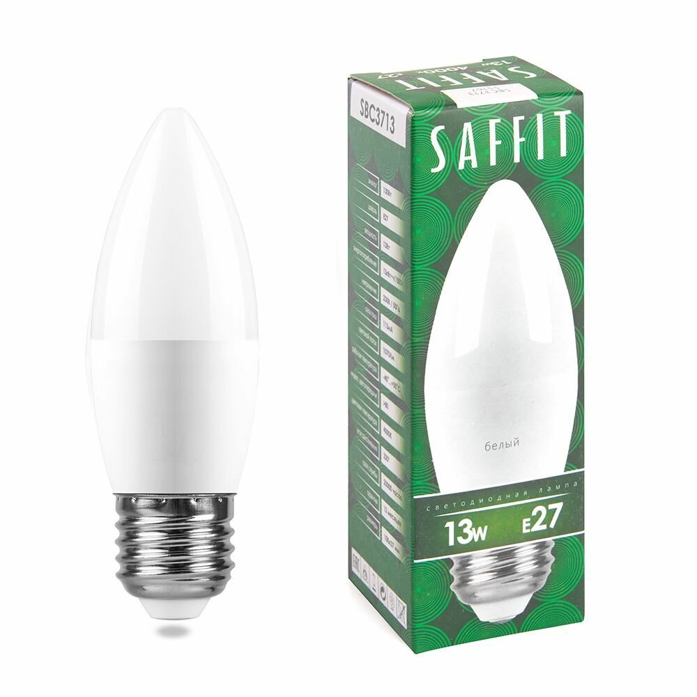 Лампа светодиодная Е27 мощность 13W цвет 4000K белый свет SAFFIT SBC3713 55167 Упаковка 1 штука