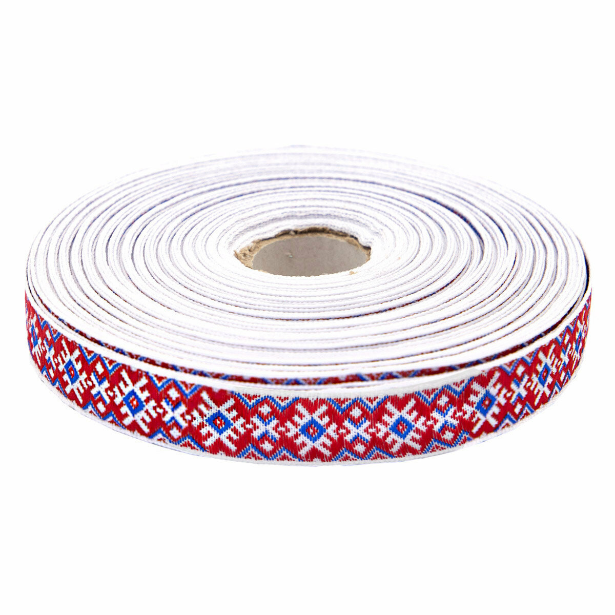 С3771Г17 Лента 'Славянский орнамент Оберег', рисунок 9651, 18мм*25м (1 белый, красный, синий)