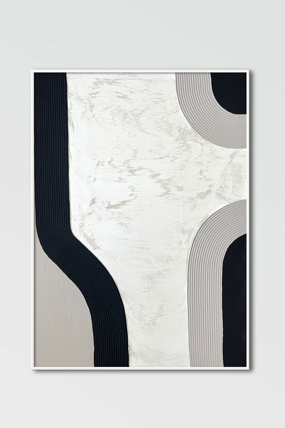 Картина из гипса ручной работы DECORMARKT Абстракция №2, в белой рамке 50х70 см