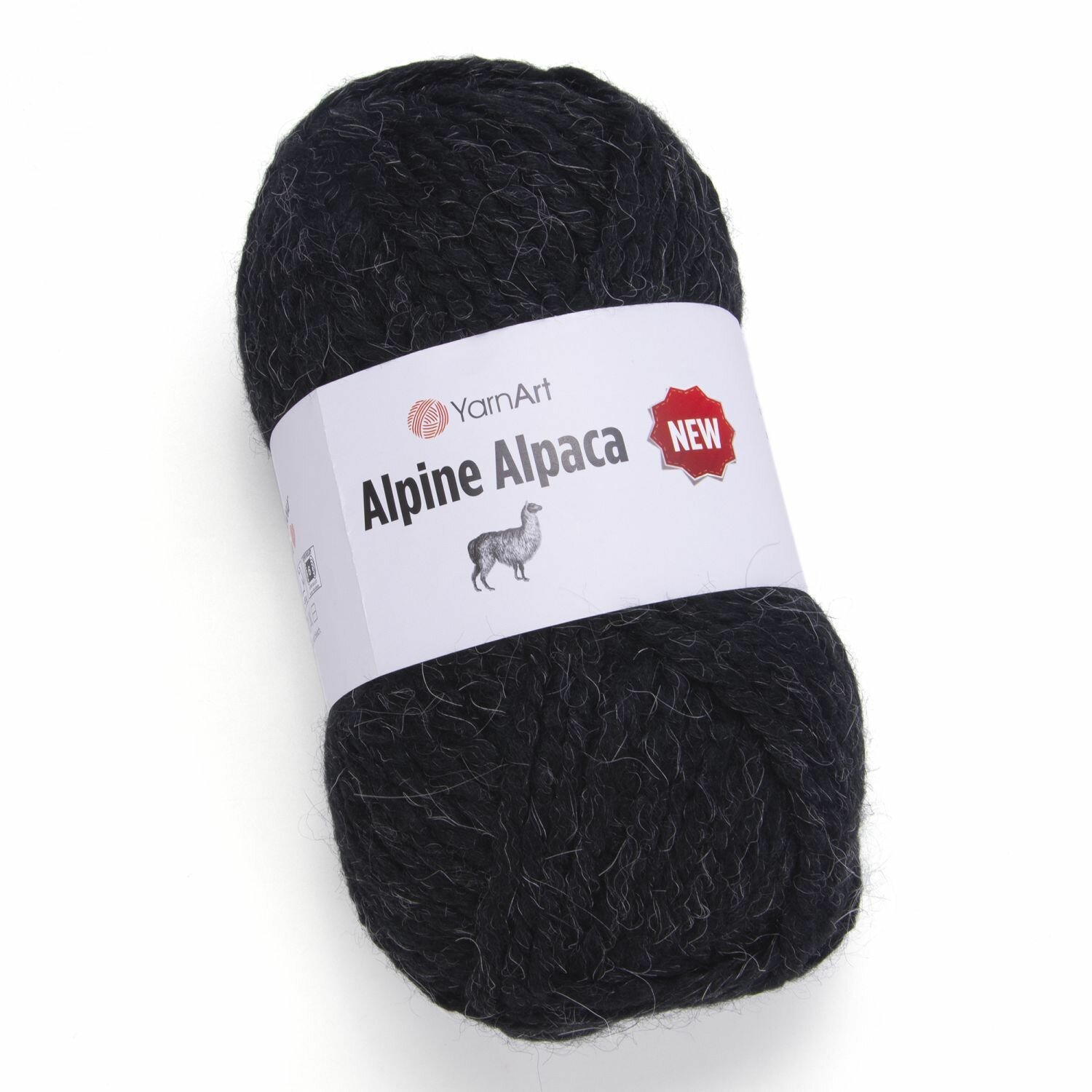Пряжа Alpine Alpaca New YarnArt, черный - 1439, 20% альпака, 20% шерсть, 60% акрил, 3 мотка, 150 г, 120 м.