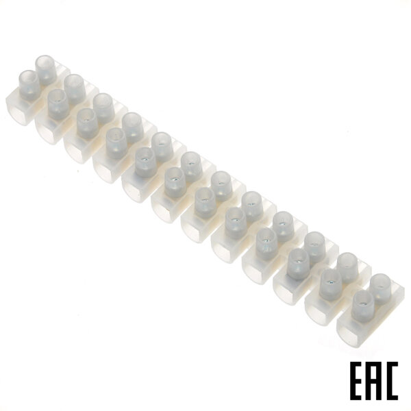 Блок Navigator NTB-UPE-S12-30/WH 71006 клеммный полиэтилен 12 пар винтовых клемм 16кв. мм белый (4 шт. в комплекте)