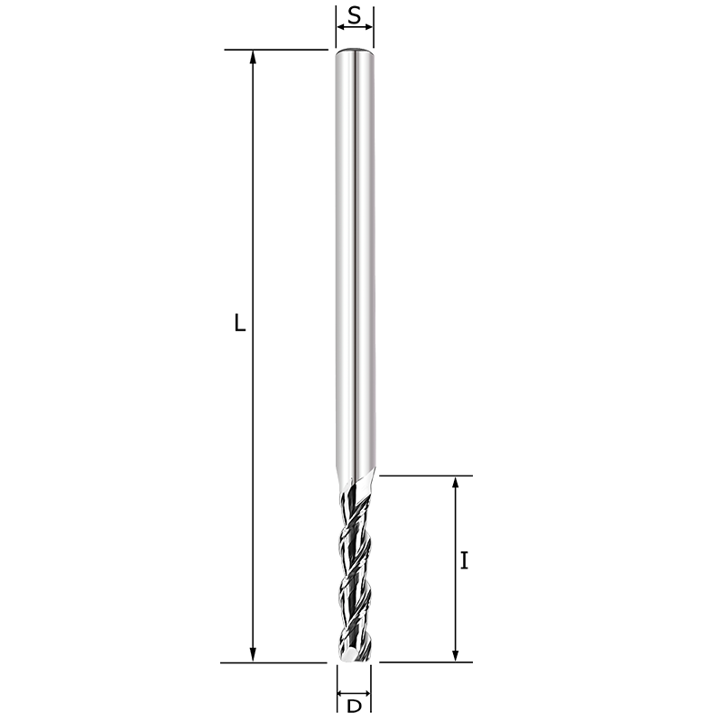 Фреза спиральная по алюминию Z2 D=6x30x75 S=6 Rotis 138.063075AL
