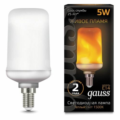 Лампа LED GAUSS E14, свеча, 5Вт, одна шт. [157401105]