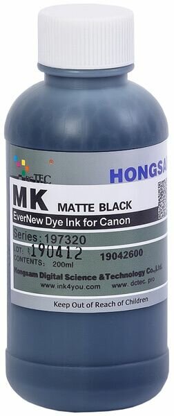 Чернила DCTec водорастворимые Canon iPF8400 EverNew Matte Black (матовый черный) 200 мл
