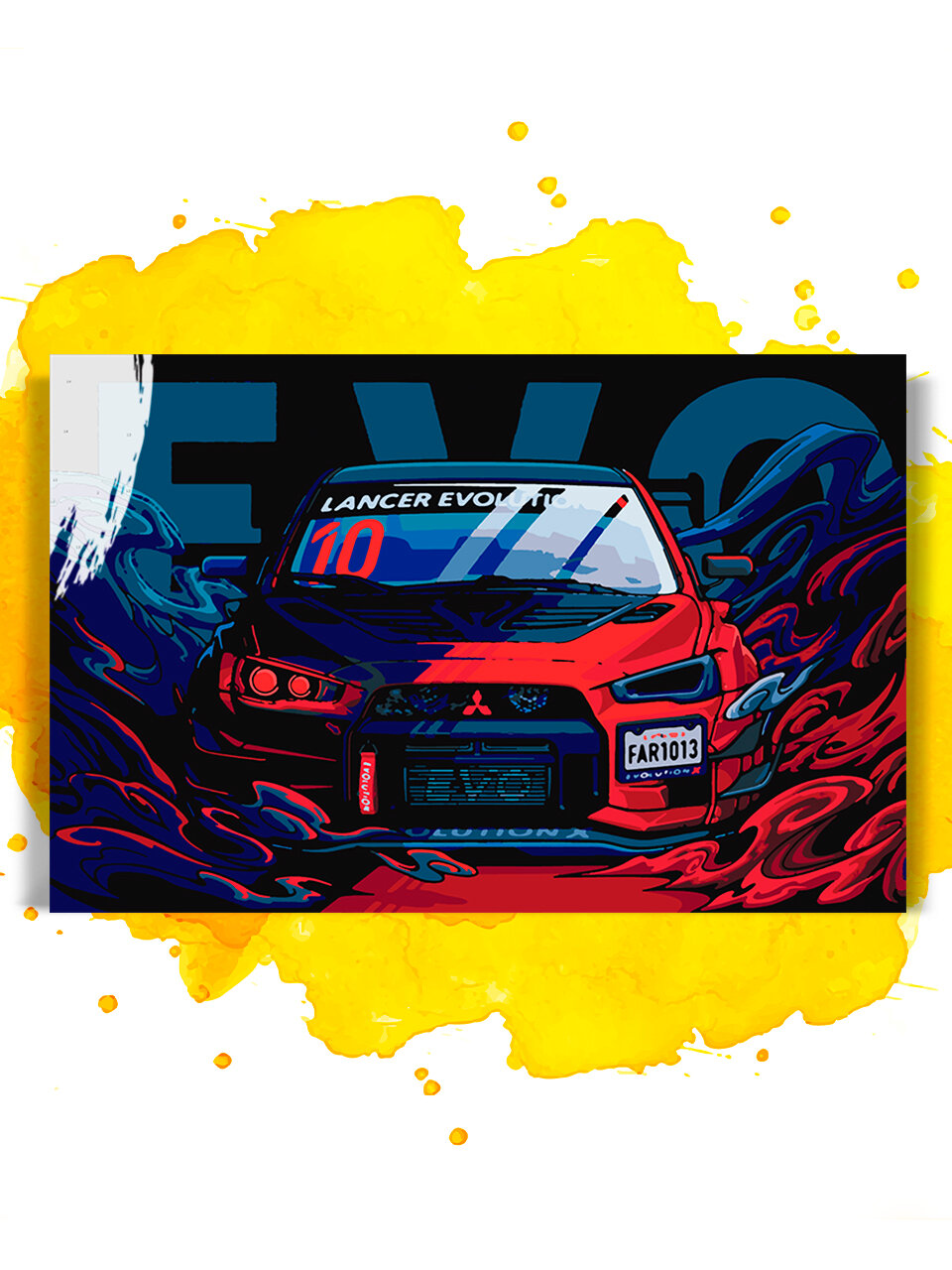Картина по номерам на холсте Mitsubishi Lancer Evolution X, 40 х 60 см