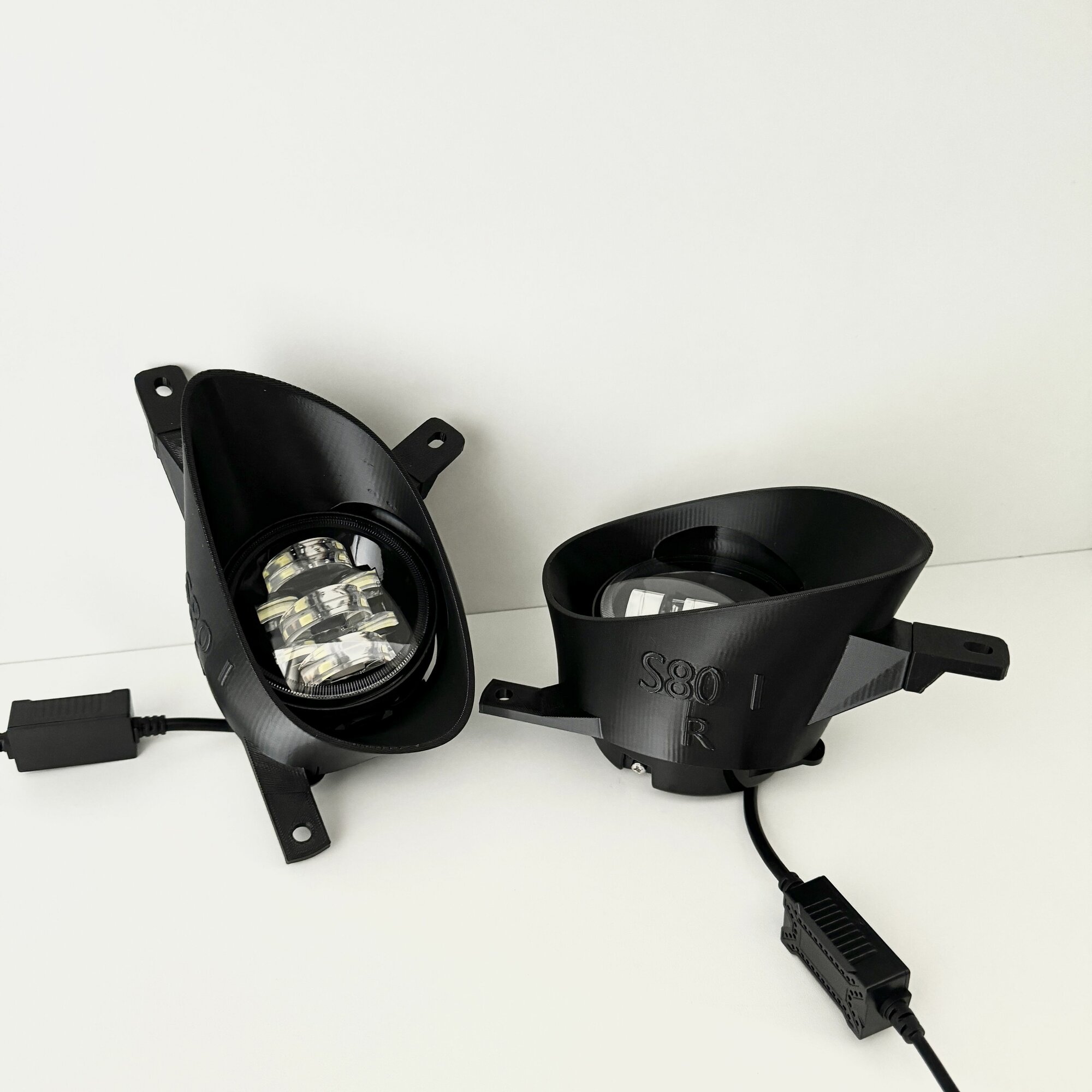 LED Противотуманные фары (ПТФ) 3D-Light, Volvo S80 1 поколение 1998 - 2006 г. в, 70w, 7 линз, белый свет, гарантия 1 год