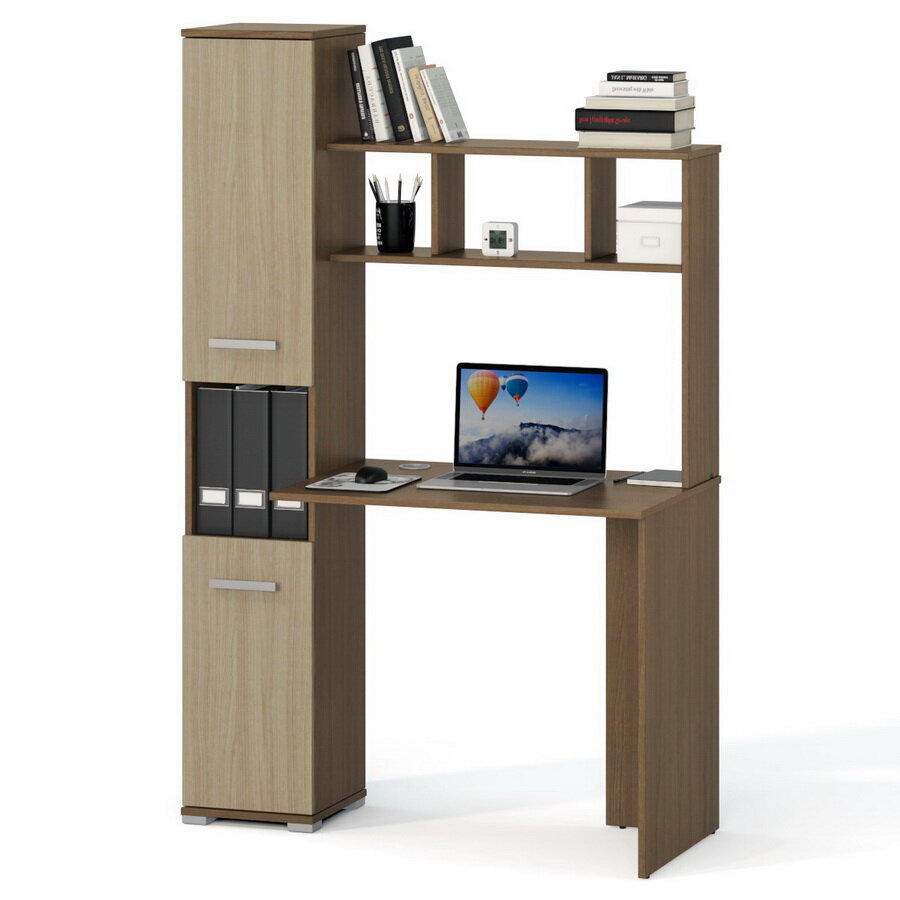 Стол компьютерный Вента-5 левый Ясень темный - Ясень светлый