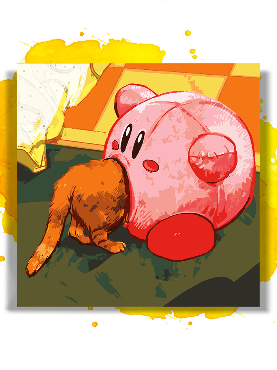 Картина по номерам на холсте Кот и свинка, 40 х 40 см