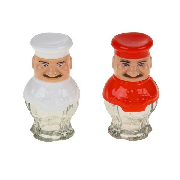 Емкость для специй "Поварята" 2 шт, красный и белый / Набор для специй / Солонка и перечница