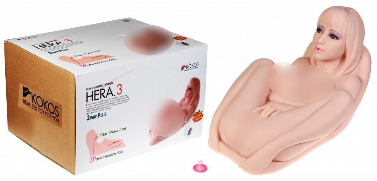 Мастурбатор KOKOS HERA 3, с вибрацией, реалистичный, телесный