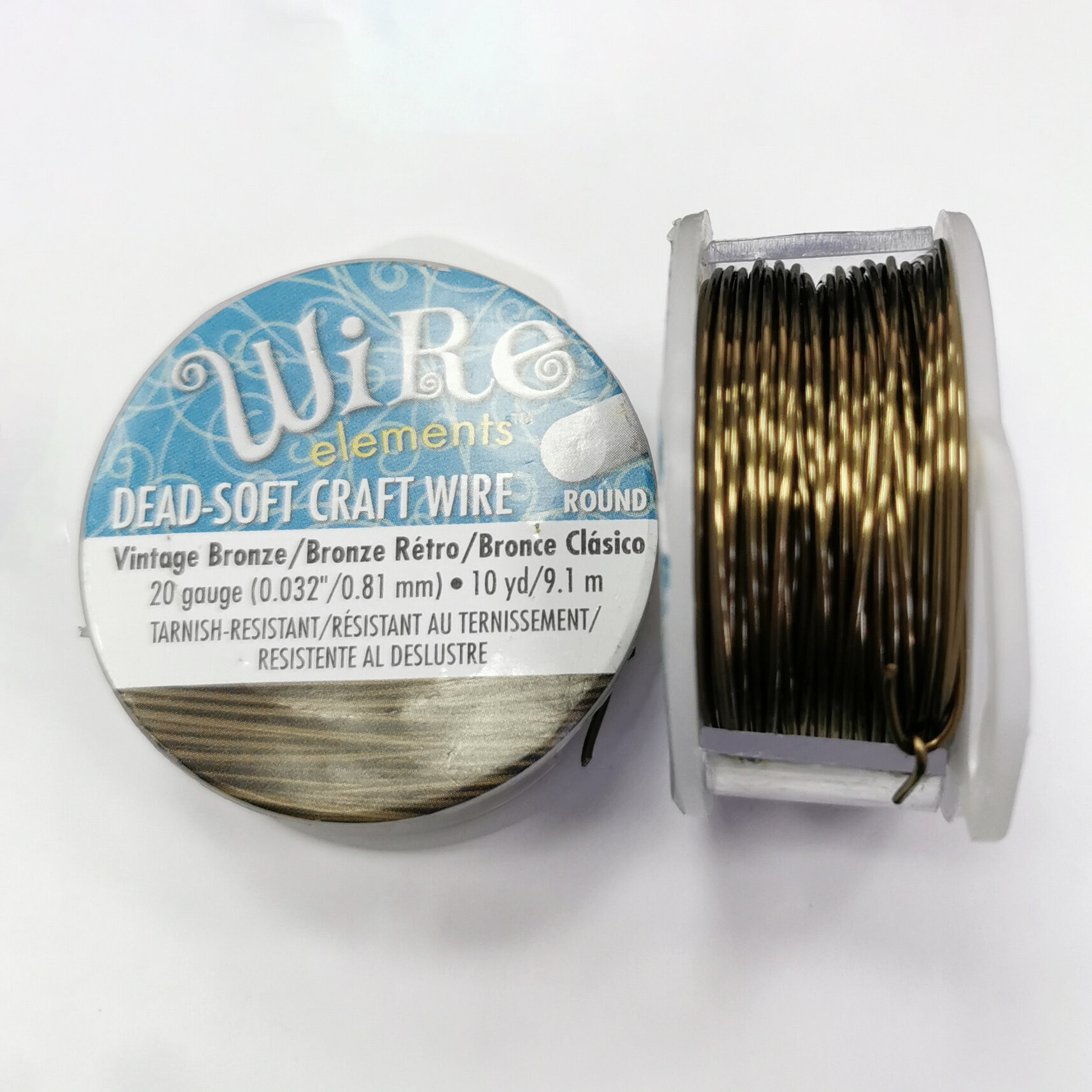 Проволока гибкая, 0.812мм, Wire elements (Craft Wire), не темнеющая, античная бронза, катушка, 9.1 метра