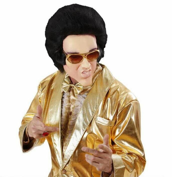 Маска "Король Рок-н-Ролла" от WIDMANN, с париком, черный, 30 см