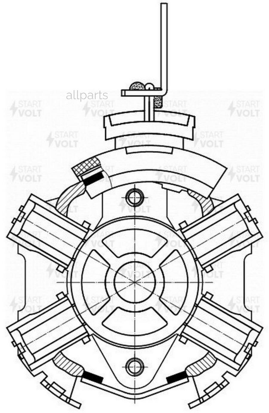 STARTVOLT VBS-1806 Узел щеточный стартера для а/м VAG 100 (90-) 2.3i/Mercedes-Benz C W202 (93-) 1.8i (VBS 1806)