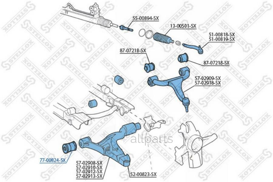 STELLOX 7700824SX сайлентблок рычага пер!\ MB W163 ML 2.3-5.5/2.7CDi-4.0CDi 98-05