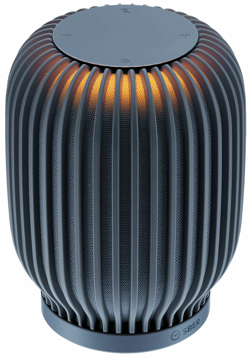 Умная колонка Sber SberBoom с семейством ассистентов "Салют", 40 Вт, лунный серый (SBDV-00090s)