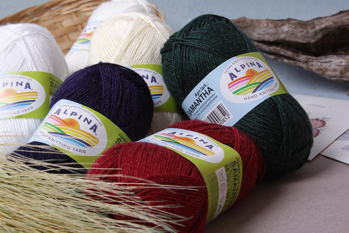 ALPINA SAMANTHA пряжа 75% вискоза 25% полиэстер 50 г 160 м для одежды и аксессуаров цвет №06 т. изумрудный (1шт)