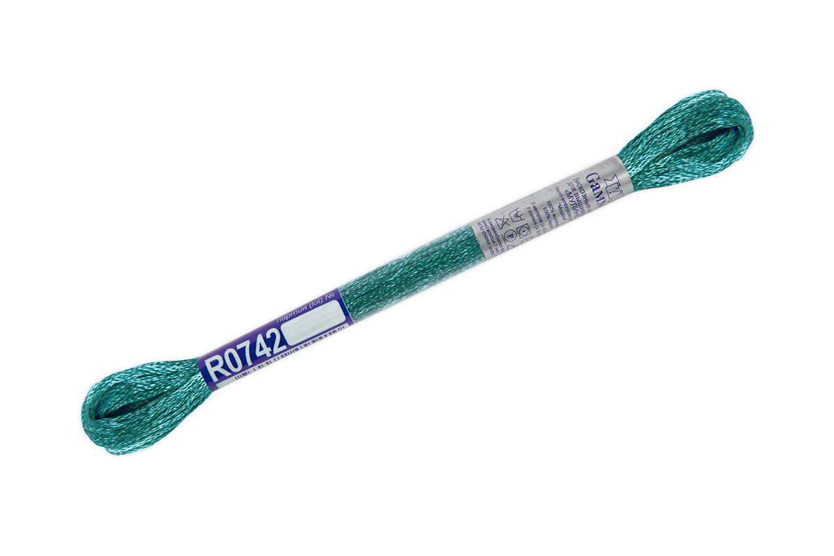 Мулине "Gamma" 100% вискоза 8 м R0742 т. голубой