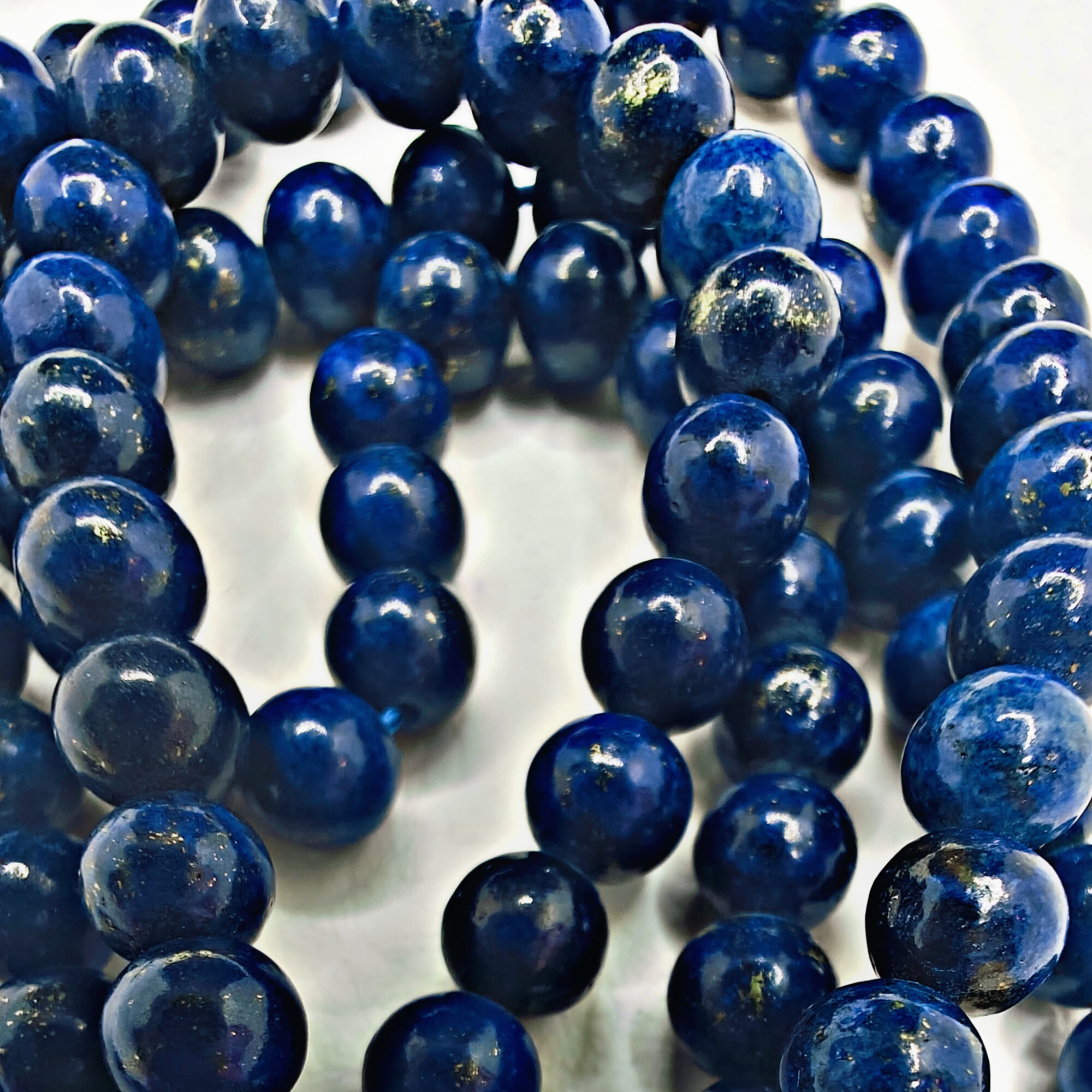 Лазурит бусины шарик 6 мм, 38 см/нить, около 60 шт, для браслетов, бус, украшений