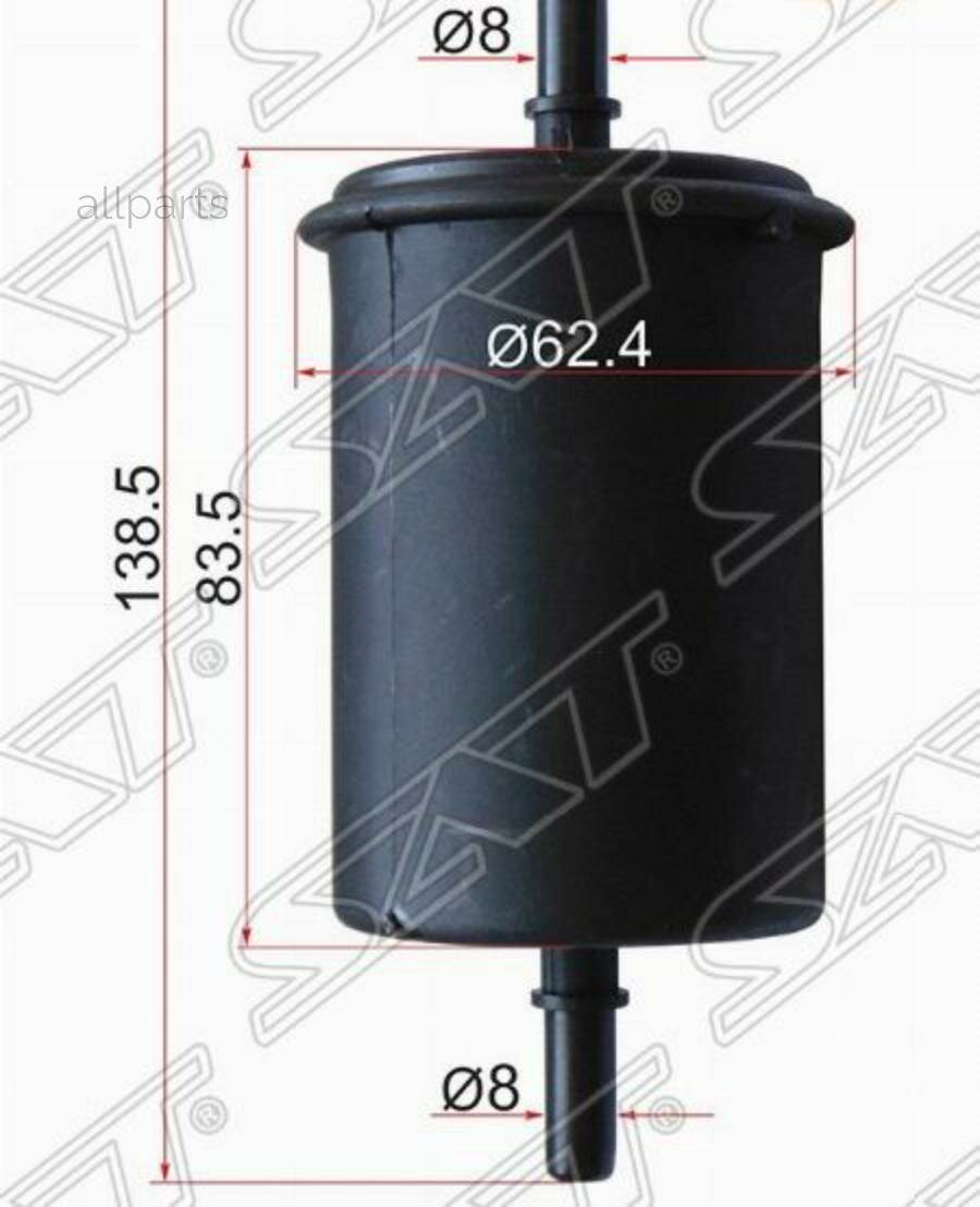 SAT ST-1635. P5 Фильтр топливный Citroen Berlingo 96-02 / Xsara 97-03