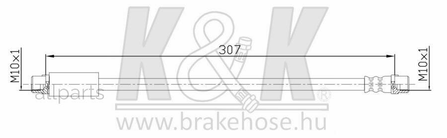 K&K FT2829 Шланг тормозной AUDI A4 Convertible (8H7) 1.8 T 2.4 2.5 TDI 3.0 04.02-