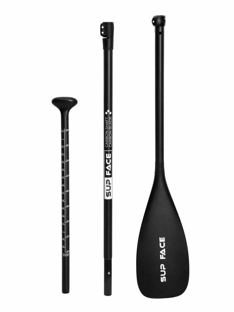 Весло для sup-доски SUP face Карбоновое 3-частное разборное / Аксессуары для сапдоски, для сапборда, для сап