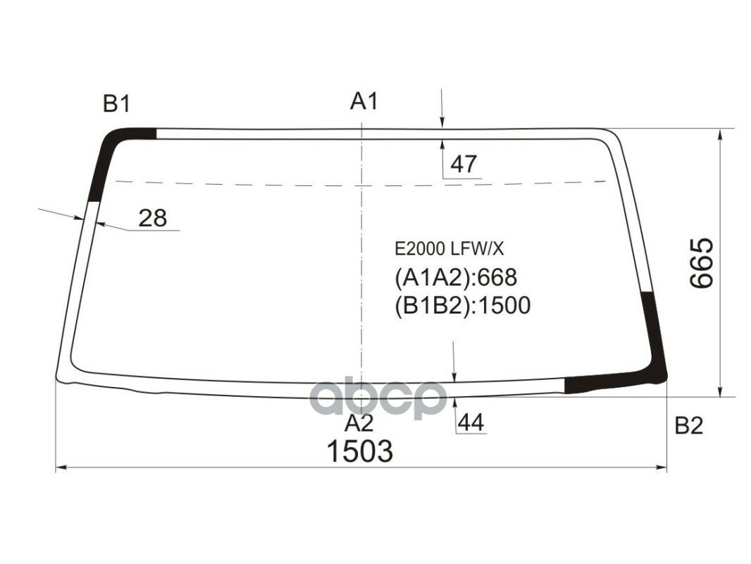 Стекло лобовое Mazda Bongo Brawny 99-10 XYG арт. E2000 LFW/X