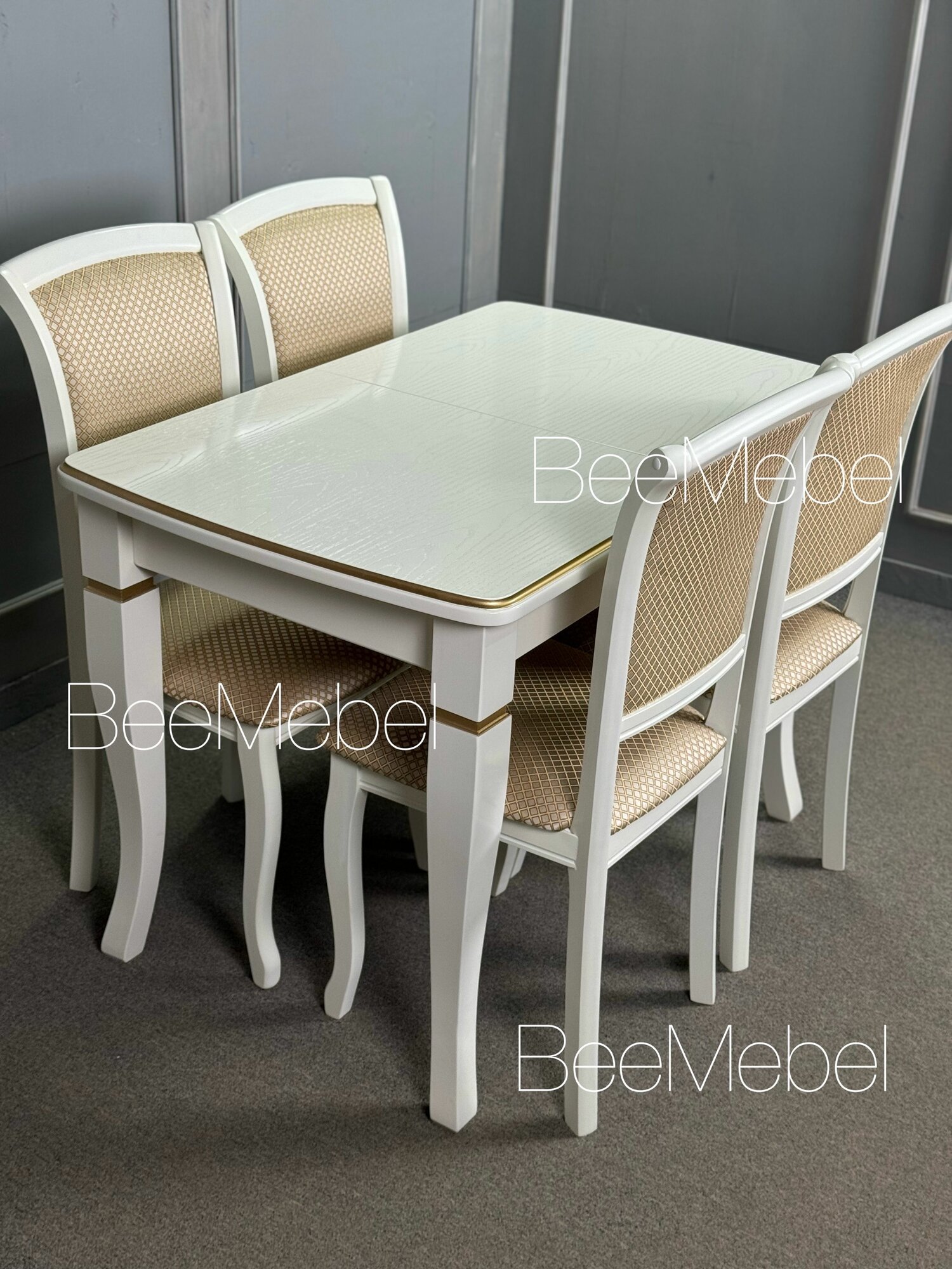 Обеденная группа, стол 110 и 4 стула. Кухонный стол и стулья. Комплект кухонной мебели стол и стулья