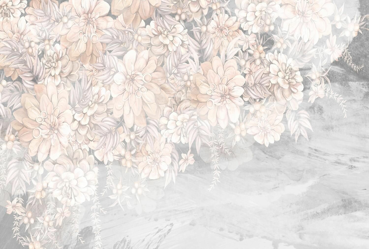 Фотообои/F коллекцияF-298 Нежные цветы на бетоне 400х270-1Divino