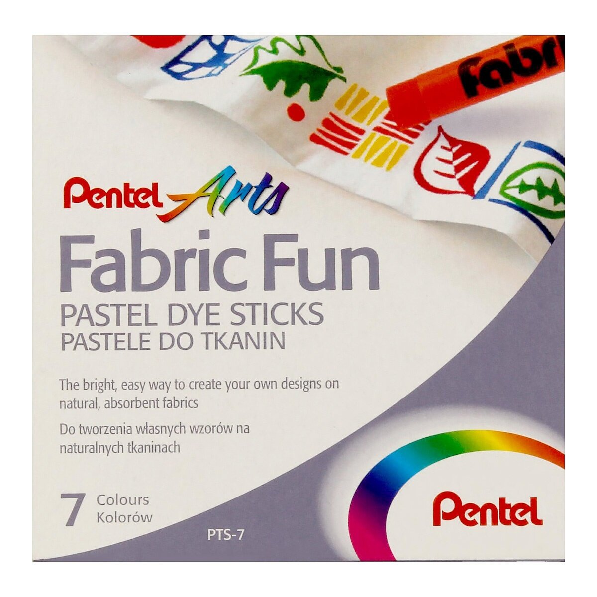 Пастель для ткани Pentel "Fabric Fun", 7 цветов (PTS-7)