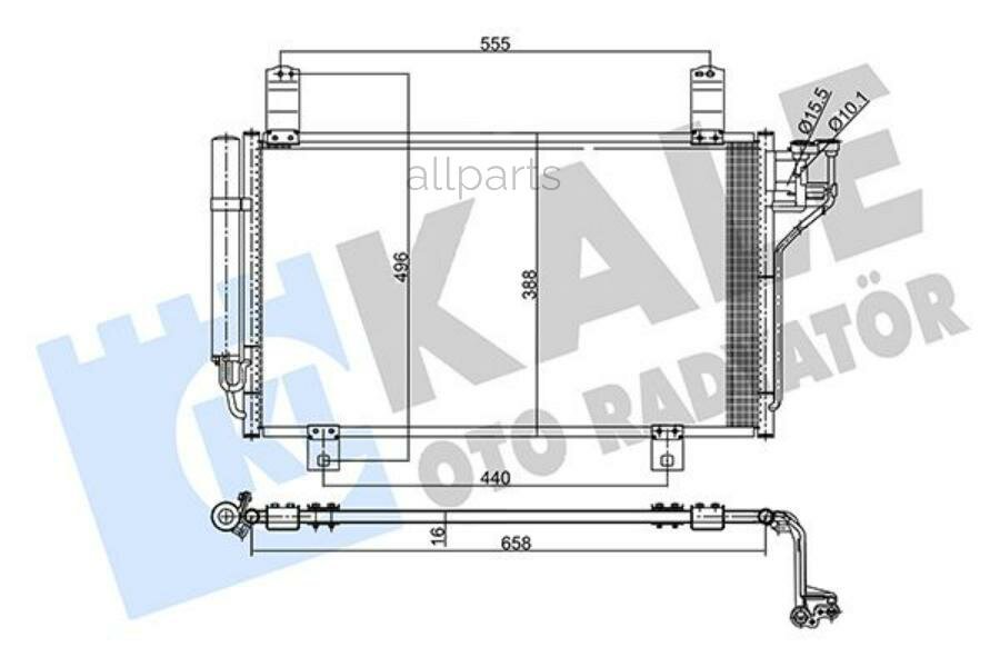 KALE 357795 Радиатор кондиционера для а/м Mazda CX-5 (11-) паяный
