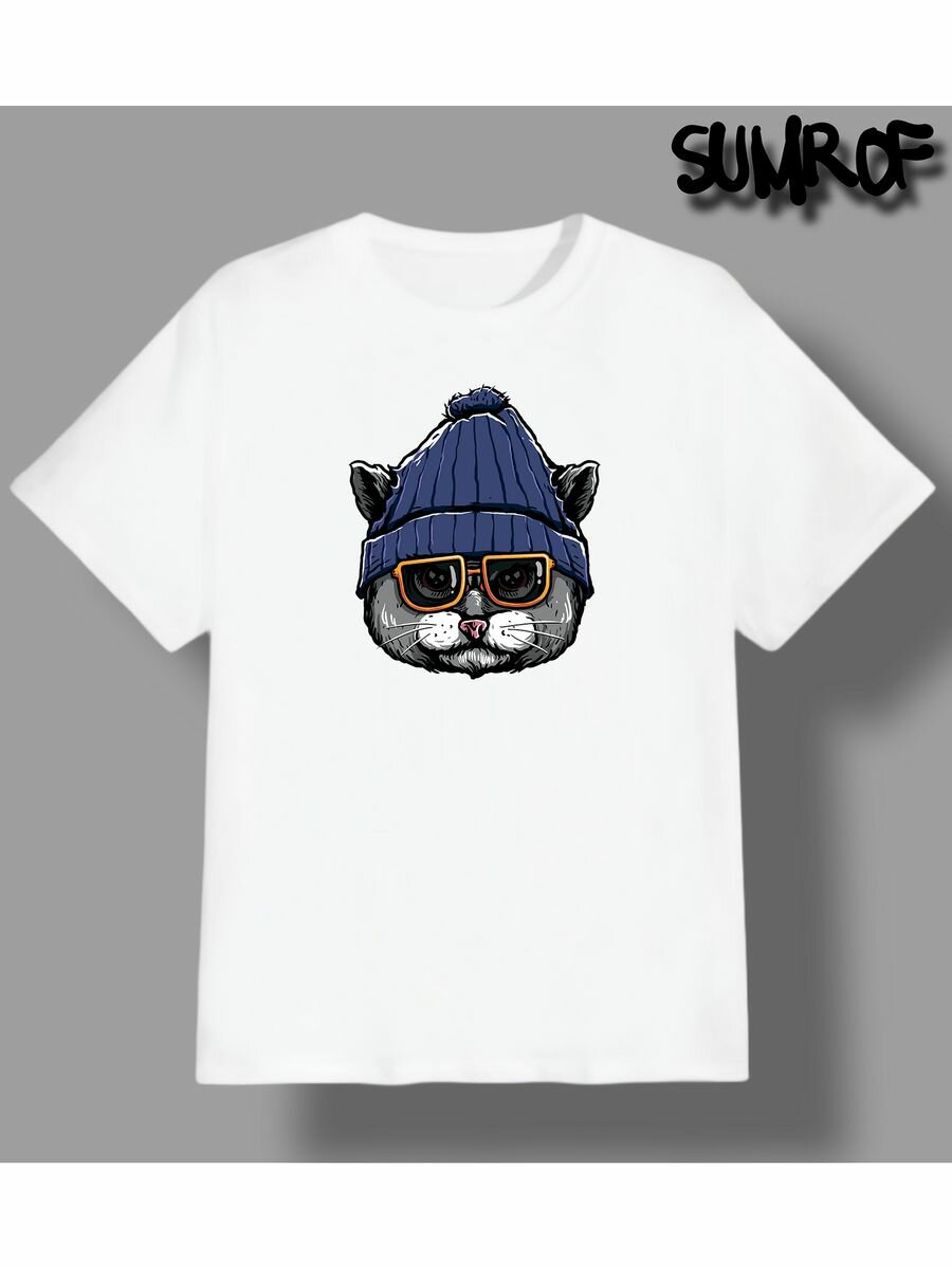 Футболка кот в очках