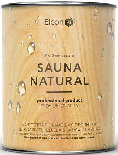 Пропитка для Бани и Сауны Elcon Sauna Natural 0.9л Молочная, Силиконовая / Элкон Сауна.