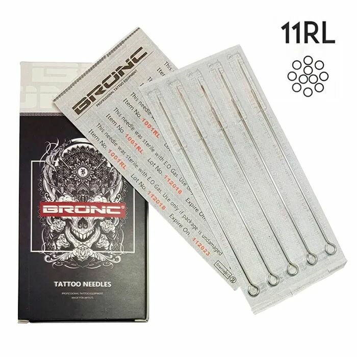 Тату иглы для машинки BRONC Premium 30/11 RLLT Round Liner (1011RL) 50шт