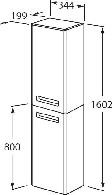 Пенал Roca The Gap ZRU9302739 подвесной L, белый матовый