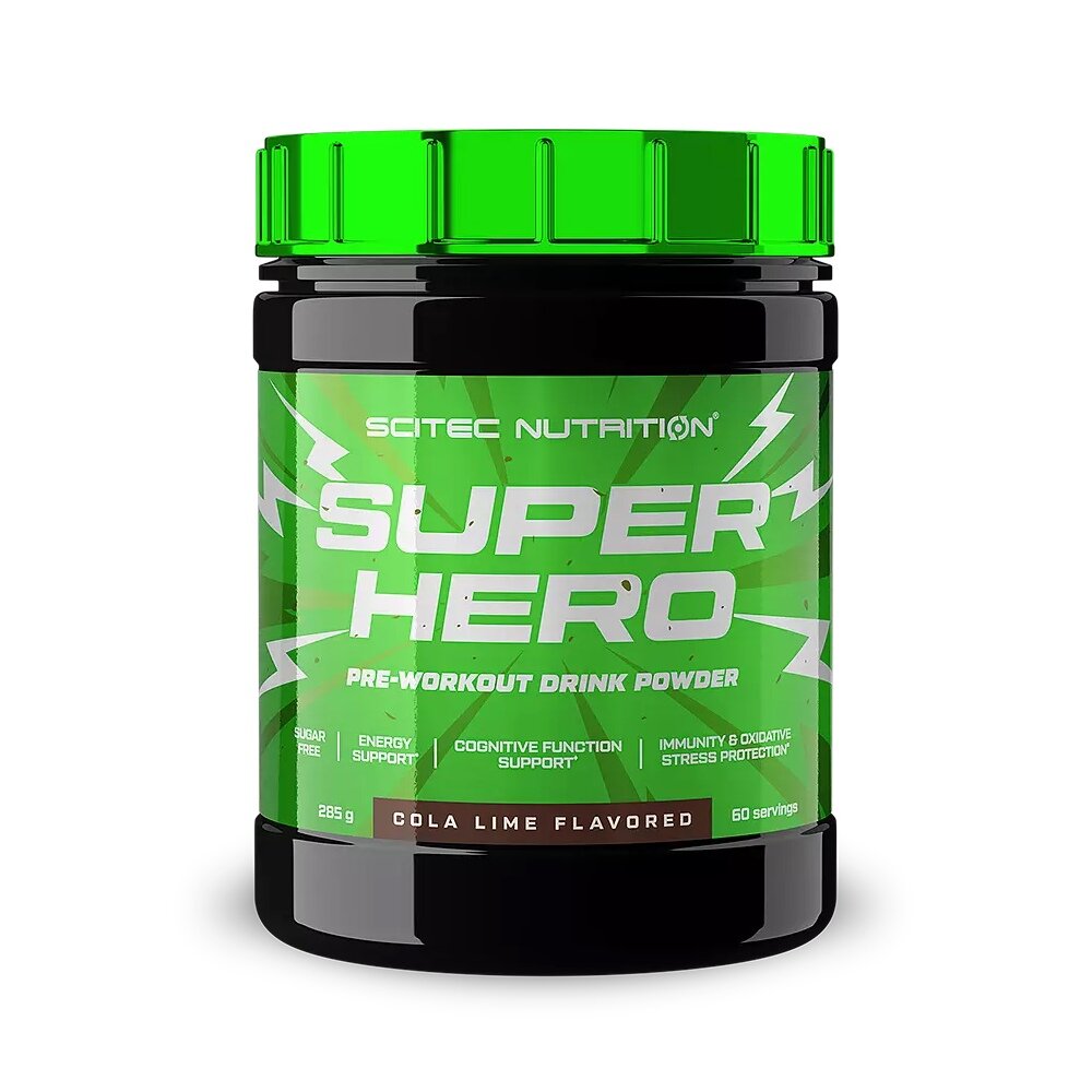 Предтреник Scitec Nutrition Superhero, 285 г, Вкус Cola Lime / Кола Лайм