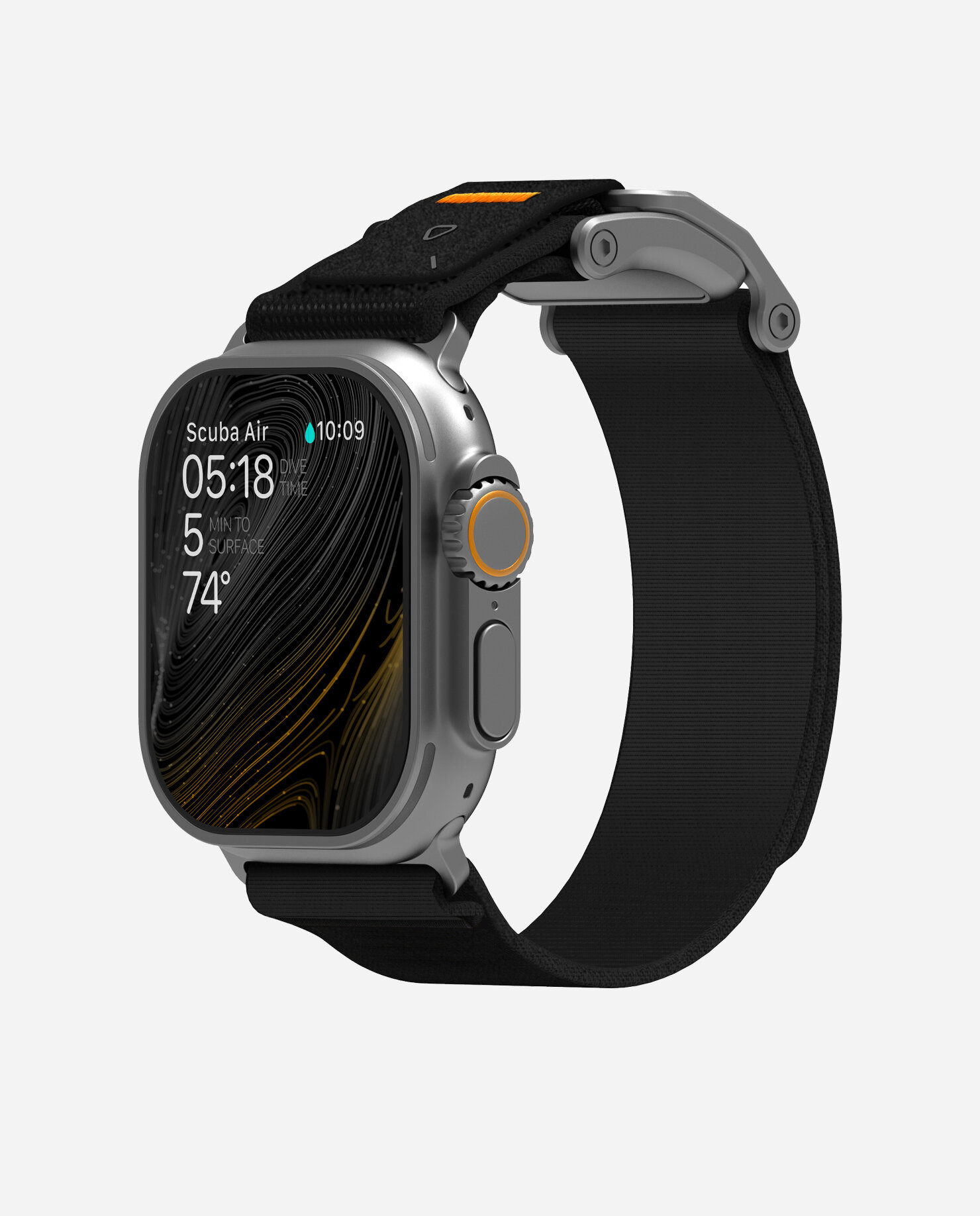 Ремешок для Apple Watch - Aulumu A11, с серой магнитной пряжкой, дышащий нейлон, серебристый