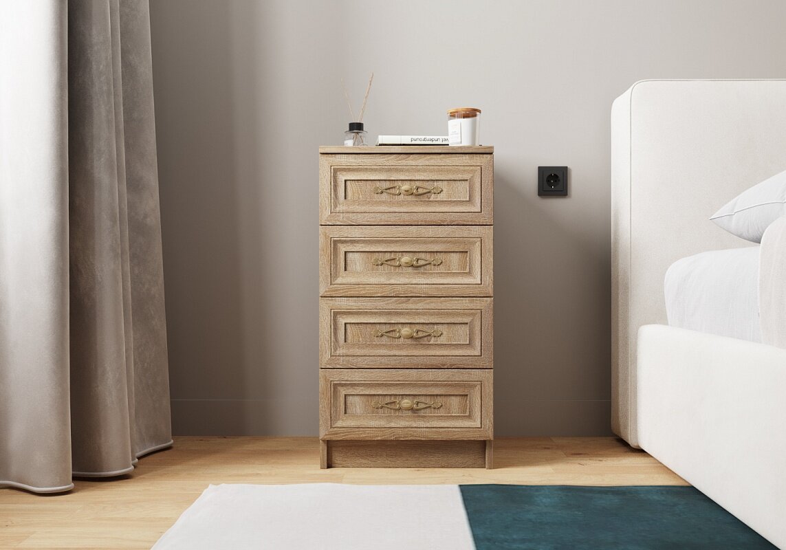 Тумба МебельЛэнд24 Карлос - 015 Дуб Сонома 40x45x75 дуб светлый напольная