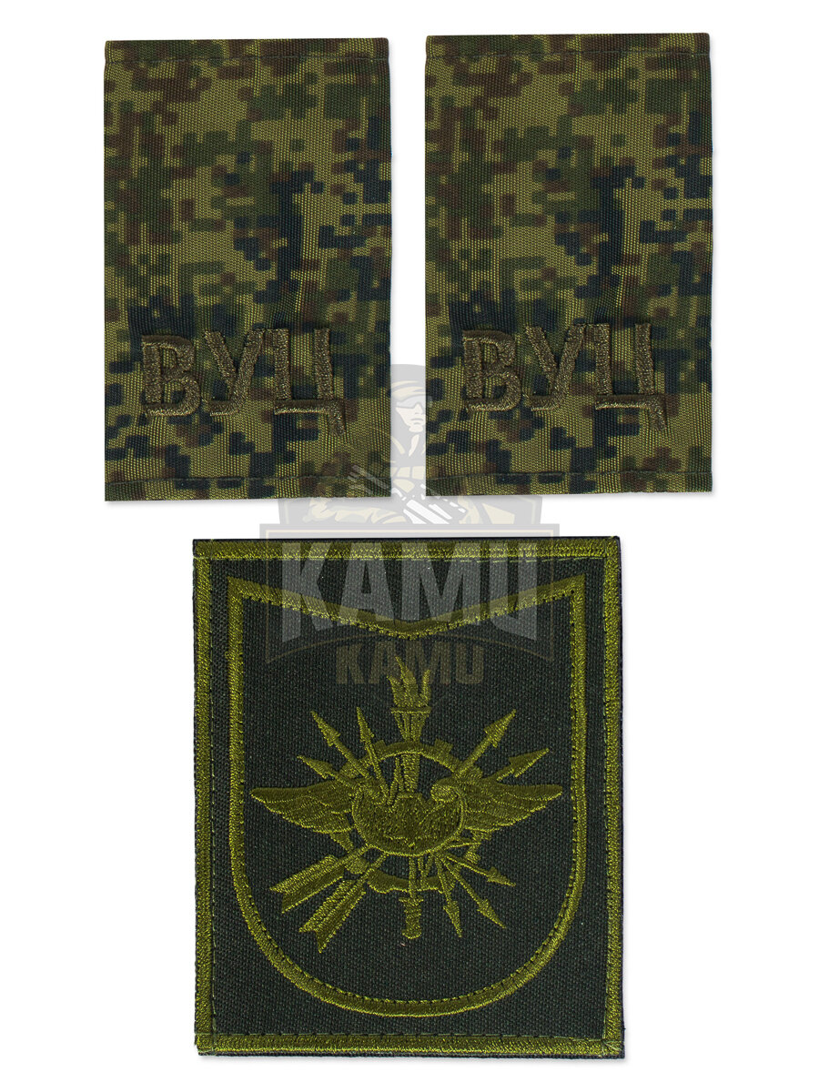 Комплект погоны и шеврон для военной кафедры Мгту им. Баумана (Полевой)