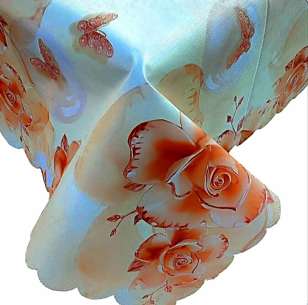 Скатерть на стол Laid Table клеенка для кухни 110x140 тканевая основа , водоотталкивающая праздничная