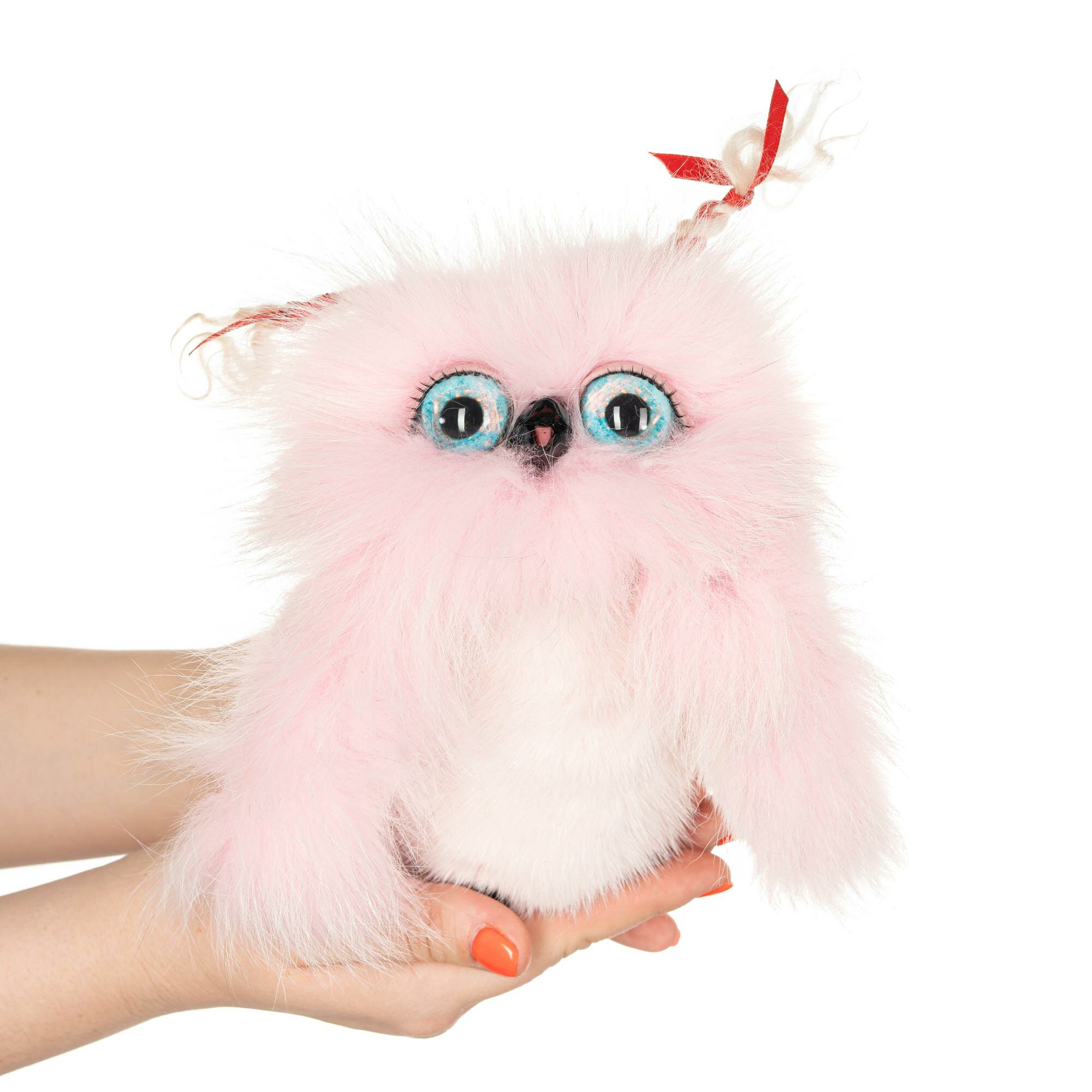 Мягкая игрушка сова Holich Toys из натурального меха розовый, мягкие игрушки, игрушки для детей, детские игрушки, игрушки для девочек, игрушки для мальчиков