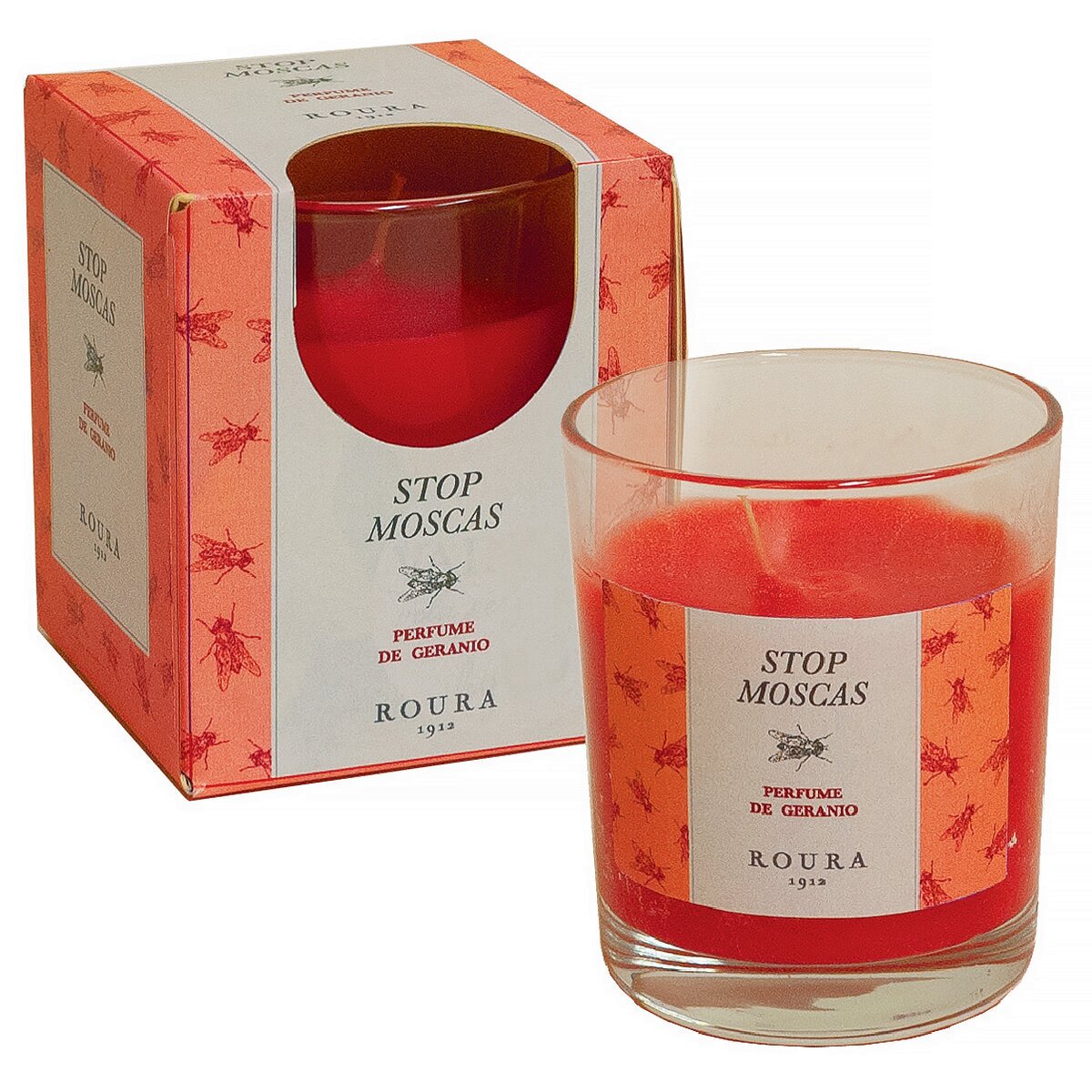 ROURA свеча антимоскитная в стеклянном стакане d. 7×8.3 см 130 г цитронелла с геранью